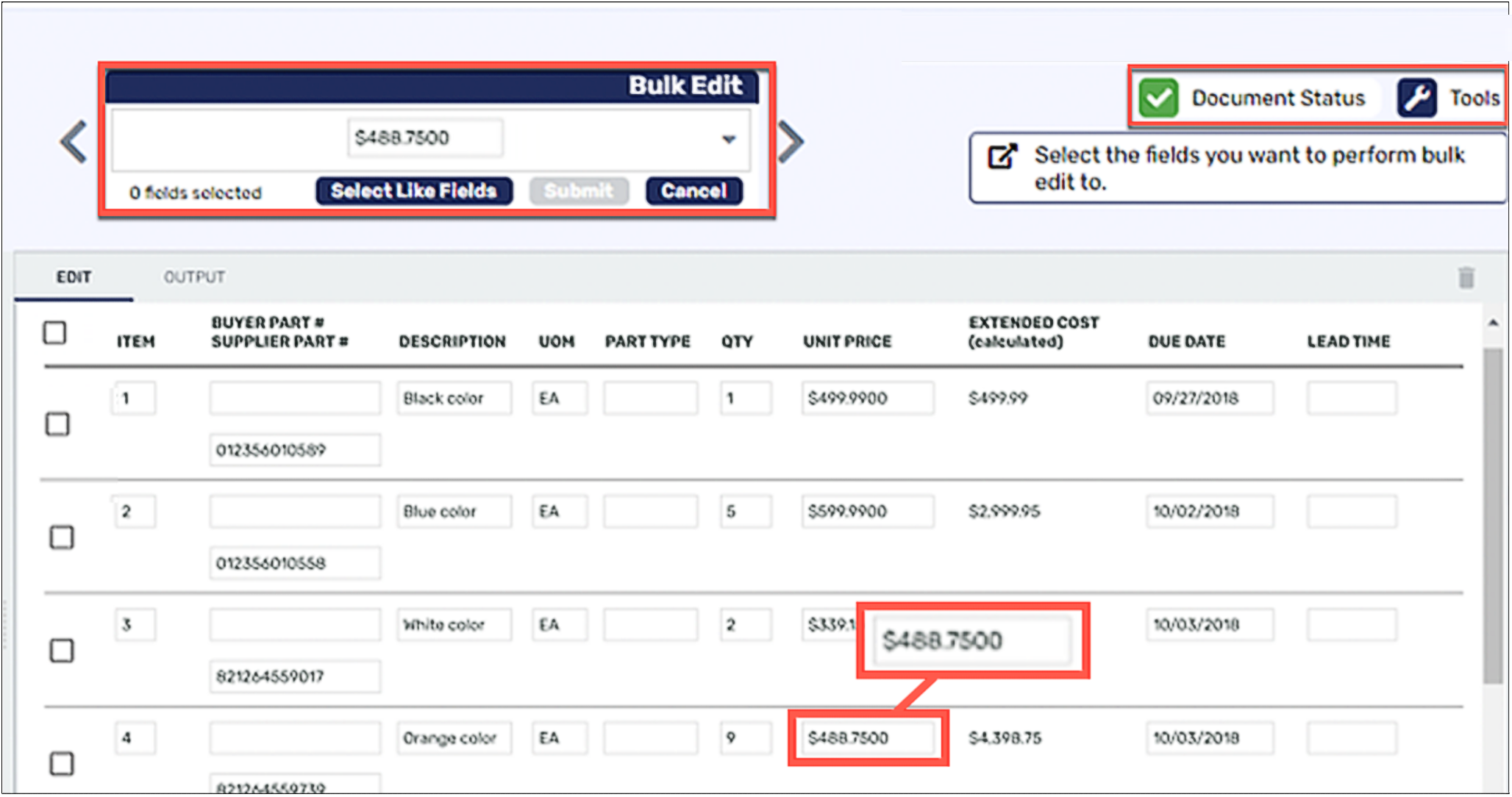 Completing the Document in Exception Manager
